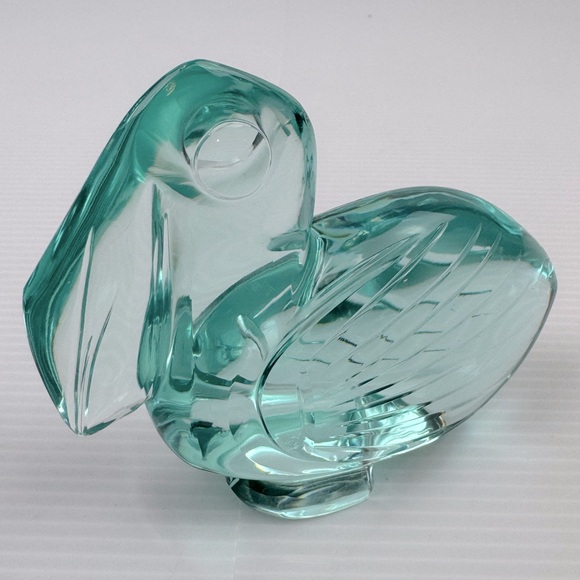 Accents | Vtg Pelican Paperweight Cut Glass Aqua Blue Turquoise ...